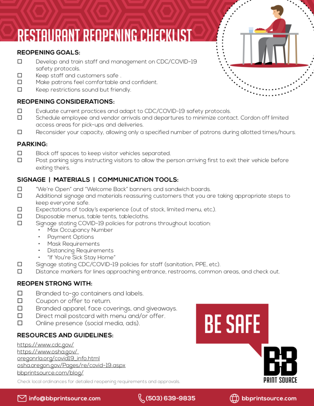 Reopening Plan For Your Restaurant - B&B Print Source